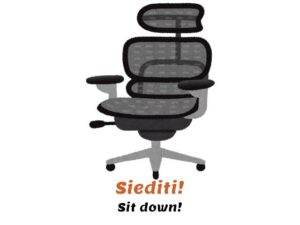 Sit down! - Italian sentences